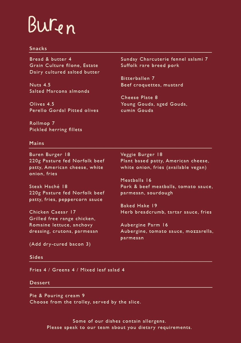 Menu 1 — buren