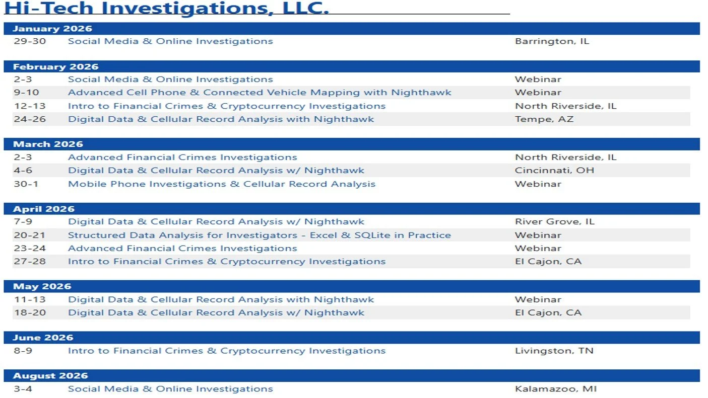 Hi-Tech Investigations - Training for cell phone investigations, data ...