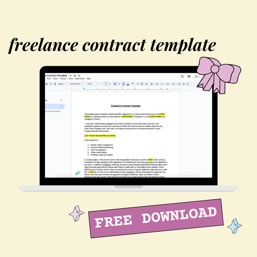 freelance contract template — She's Freelance
