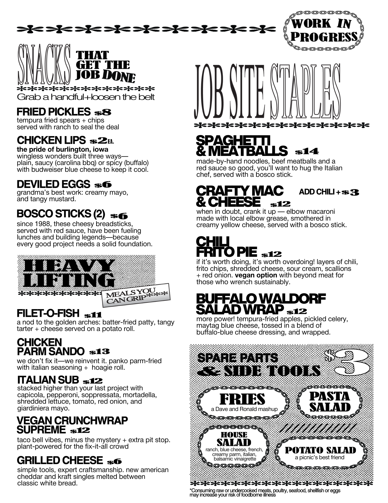 Menu — Work In Progress