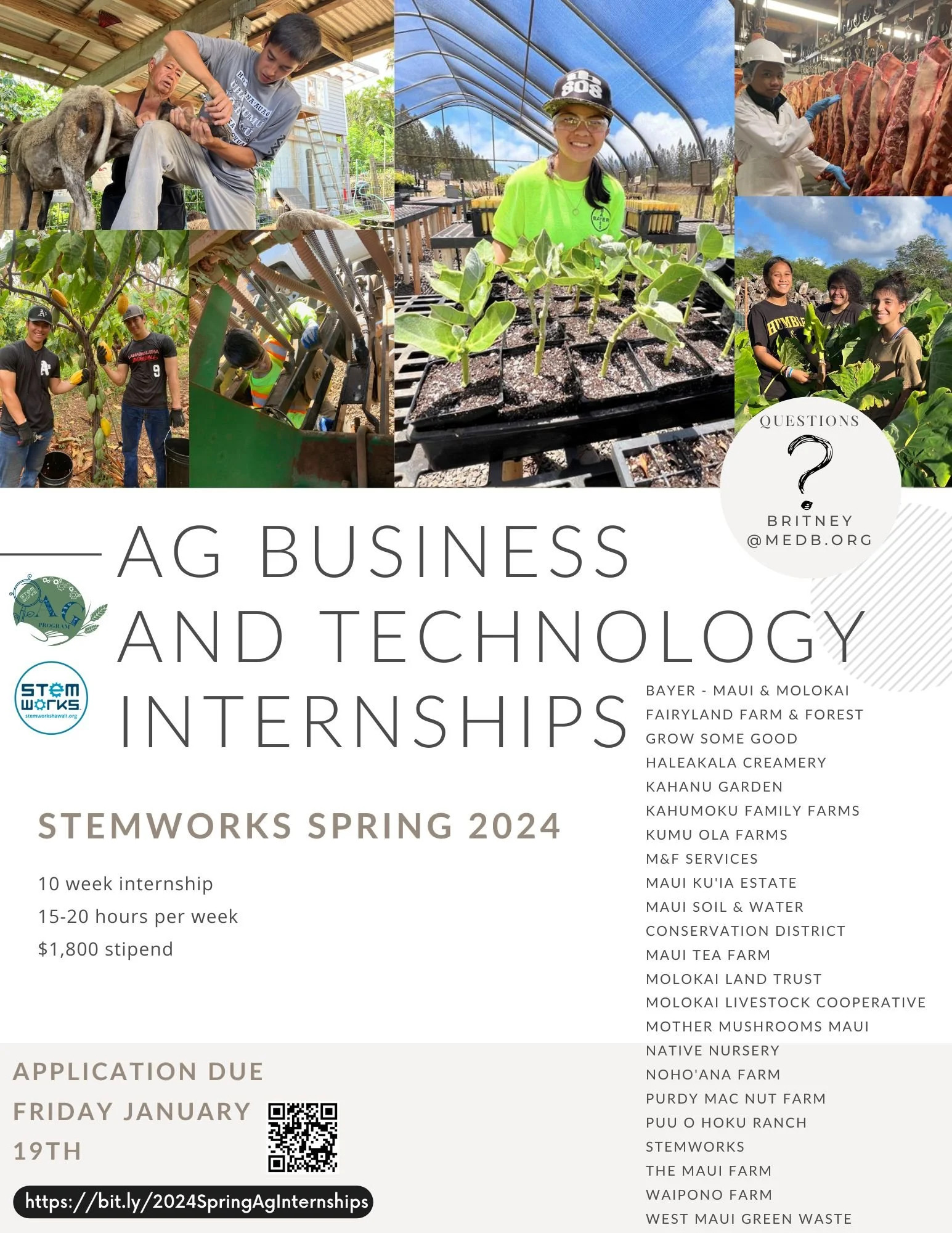 Maui County Agriculture Internships — STEMworks Hawaii - A Program of ...