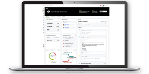 Client summary dashboards and communication timelines