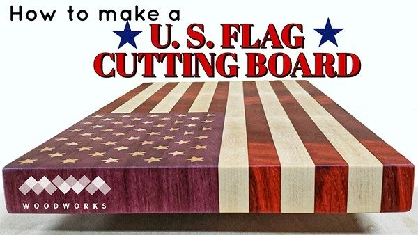 American Flag Cutting Board (End grain Inlay Build)