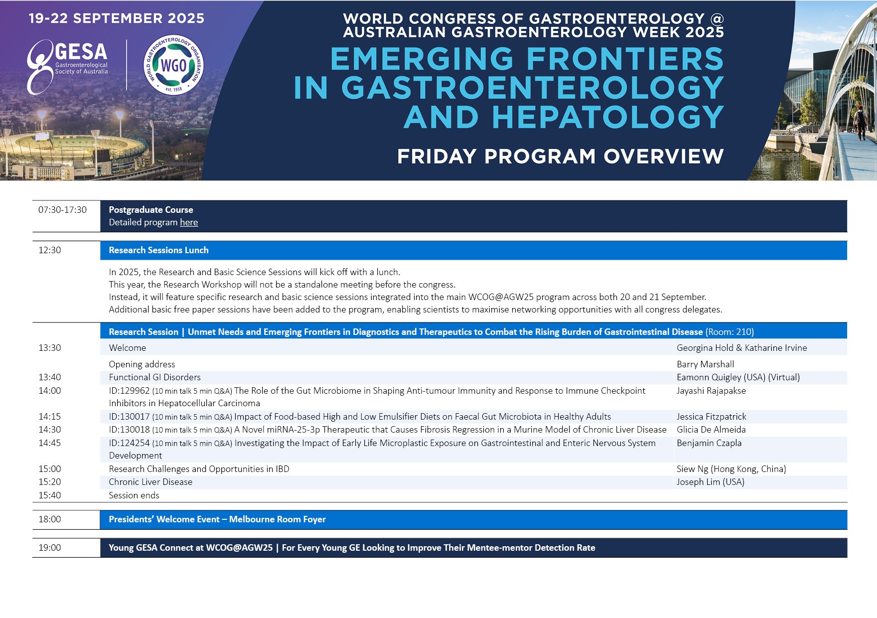 WCOG@AGW25 Program — WCOG@AGW25