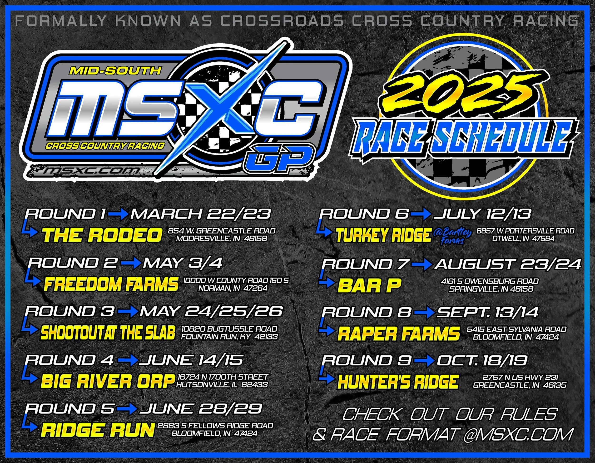 2025 Schedule — MSXC GP