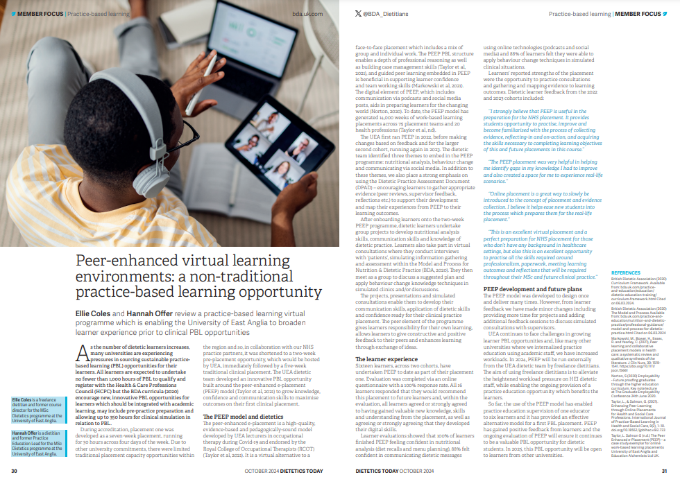 Practice Education — To Be A Dietitian
