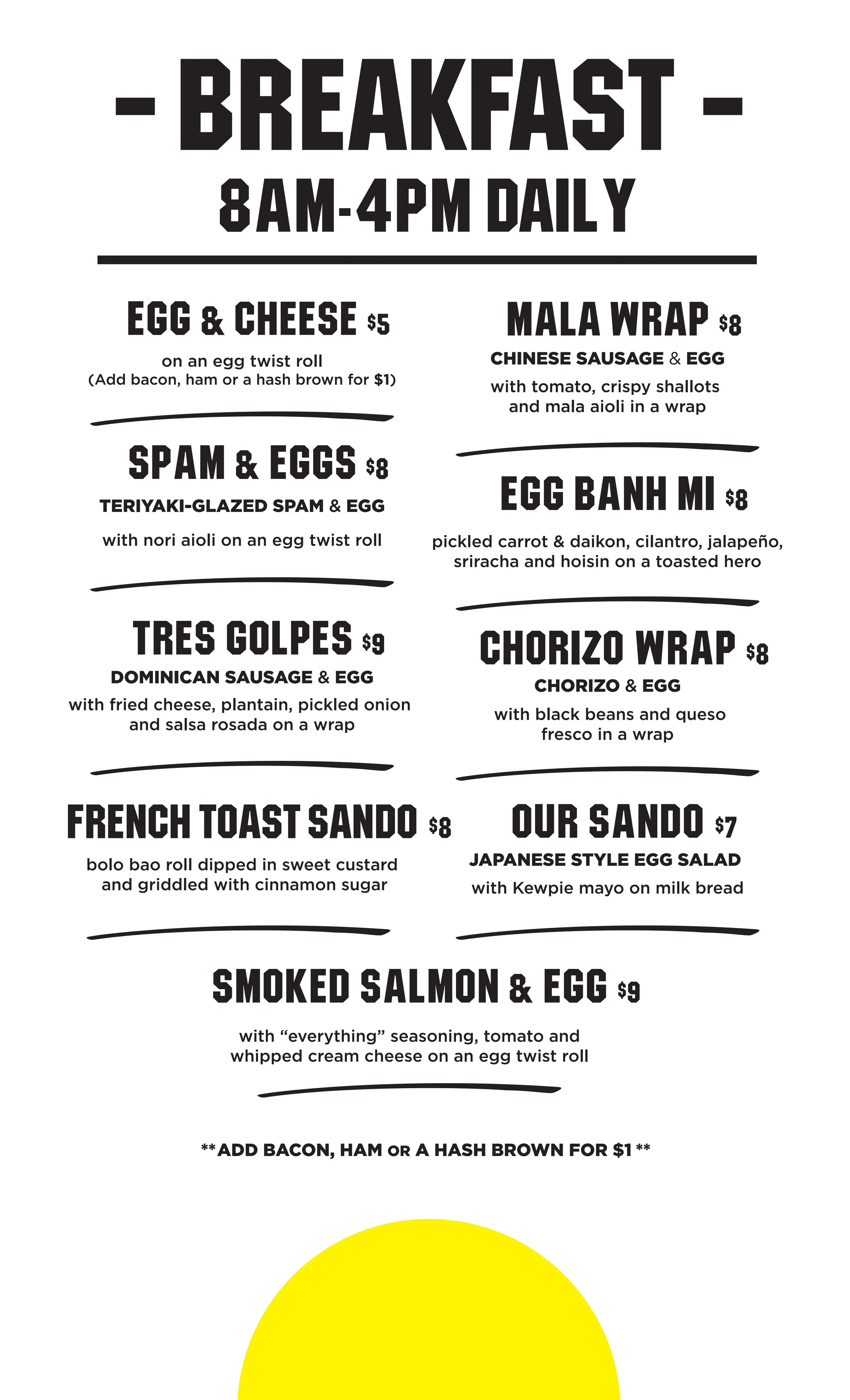 Menu — THE SANDWICH BOARD