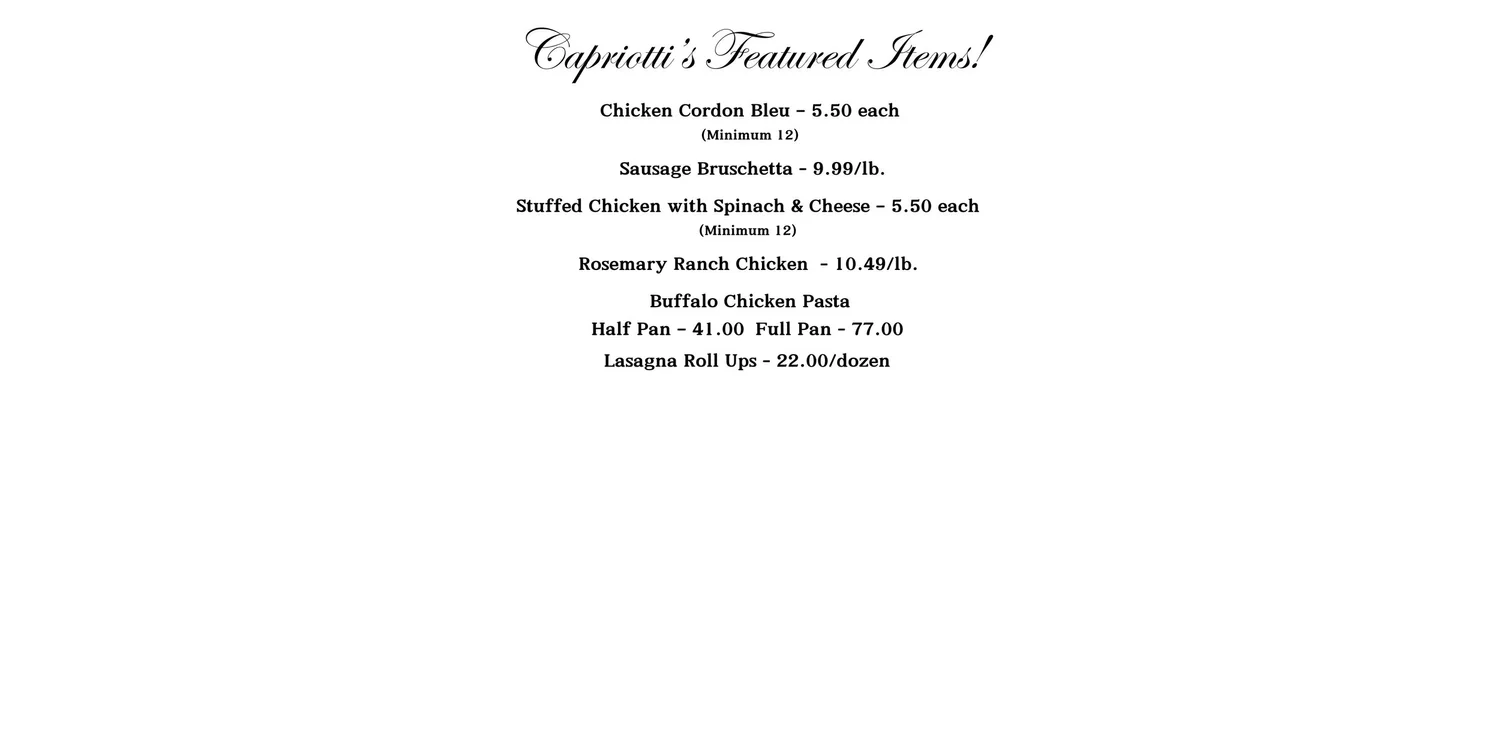Capriotti's Signature Flavors To-Go — Capriotti's Catering