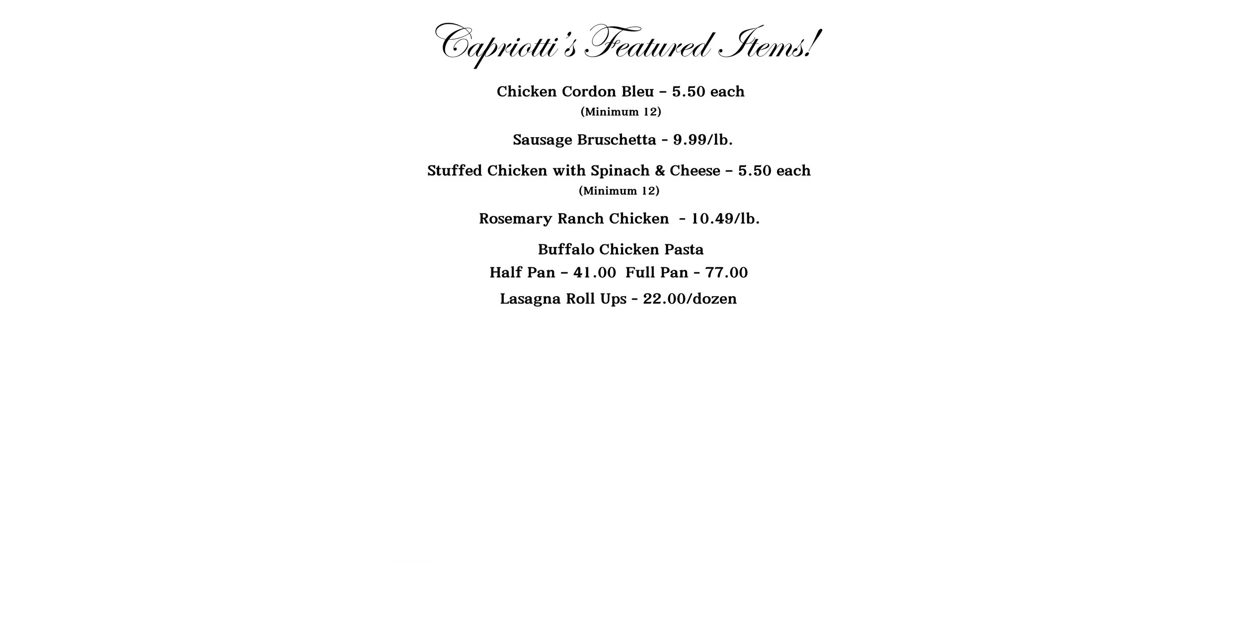 Capriotti's Signature Flavors To-Go — Capriotti's Catering