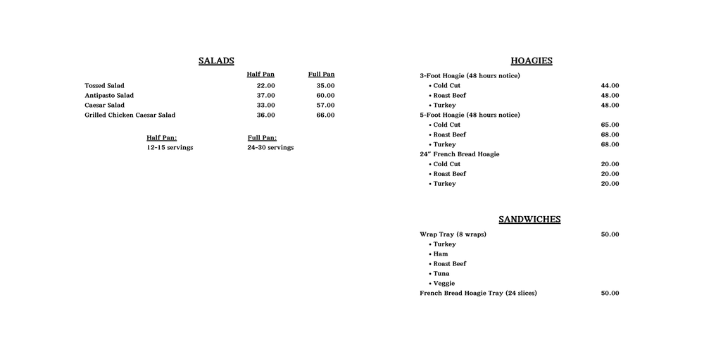 Capriotti's Signature Flavors To-Go — Capriotti's Catering