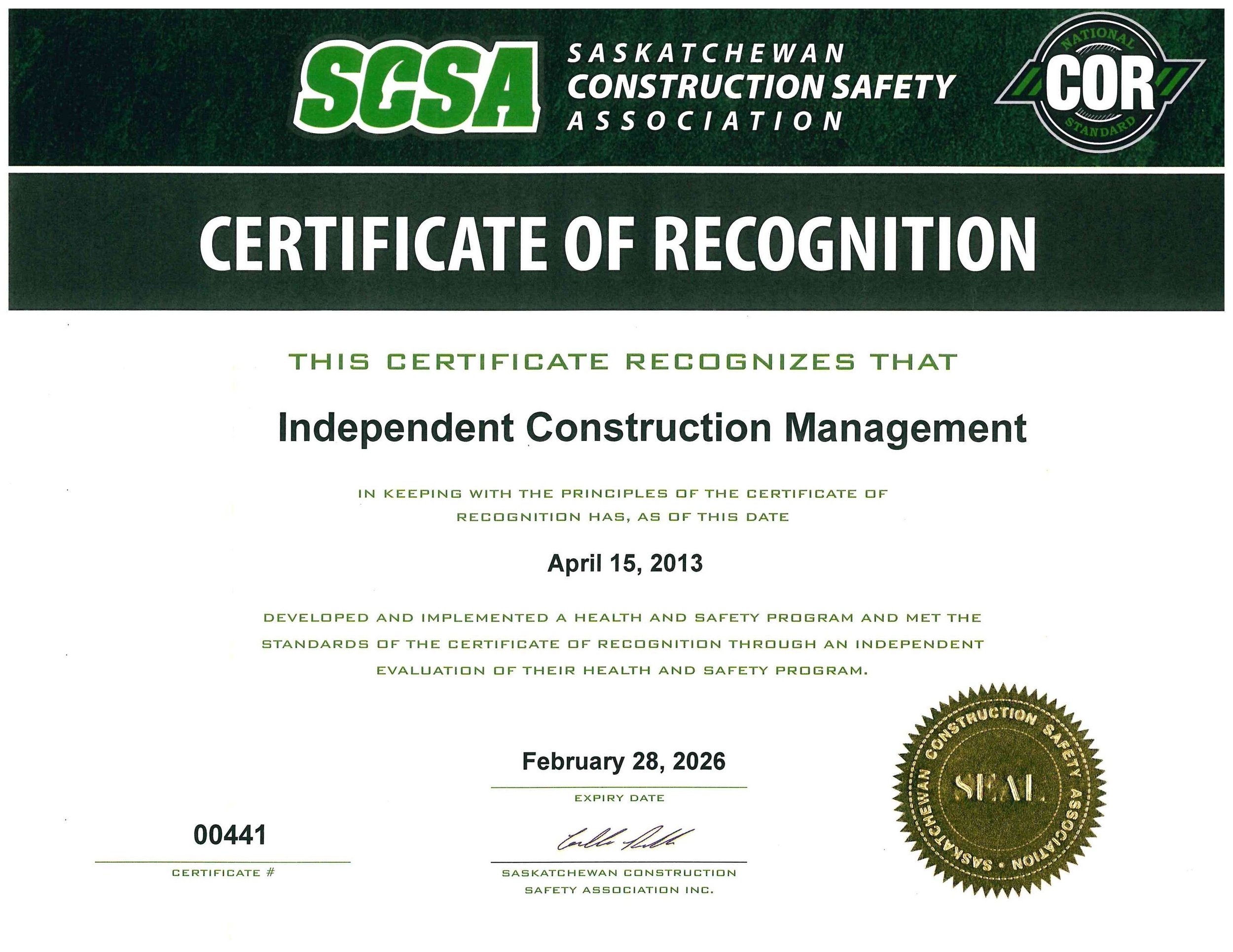 About 1 — ICM Independent Construction Management
