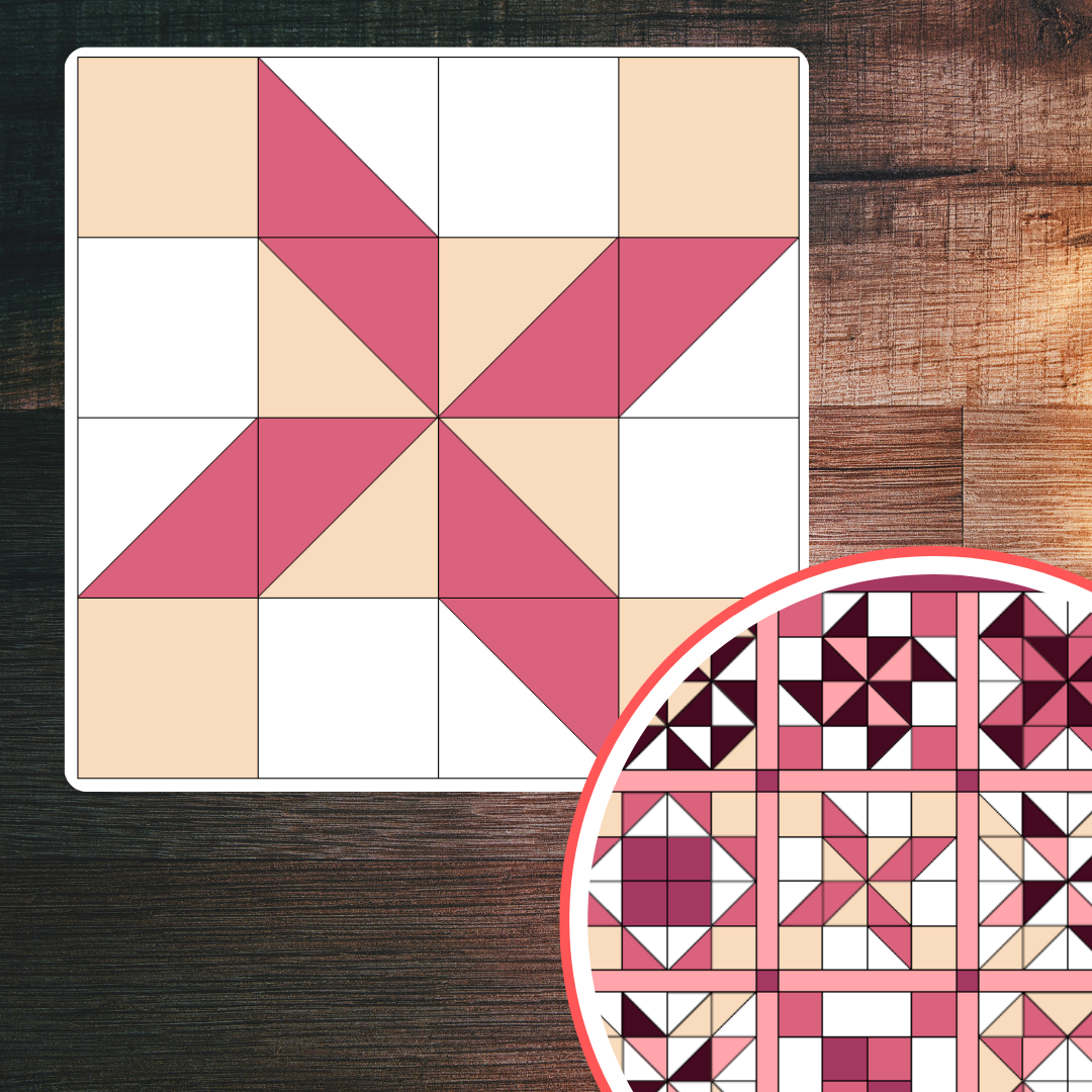 Clay's Choice Quilt Block Pattern — Straight Stitching