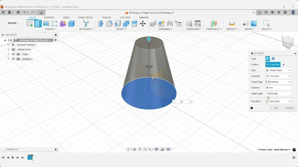 Twisted Cone Vase in Fusion – Surface Modeling for 3D Printing — The ...