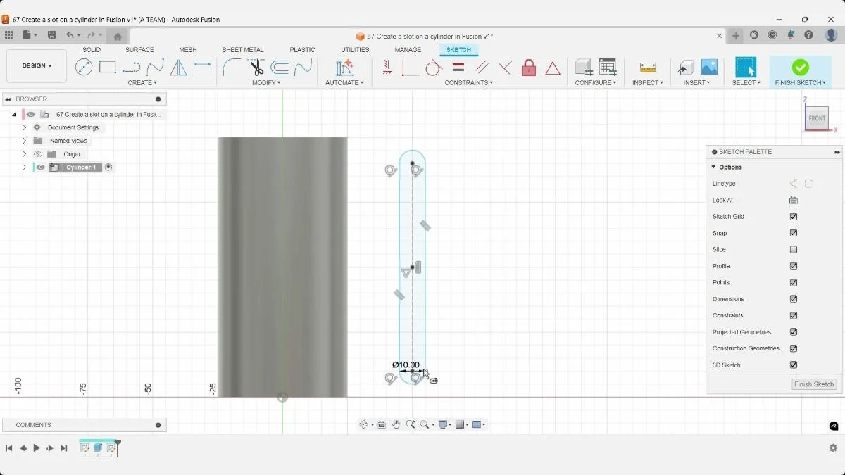 Fusion tutorial: deboss on cylinder using emboss and thin extrude — The ...
