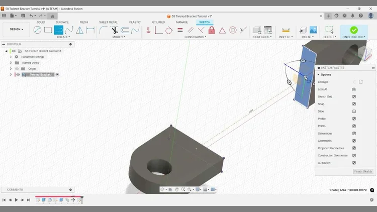 Make Complex Shapes in Fusion: Twisted Bracket with 3D Sketches — The ...