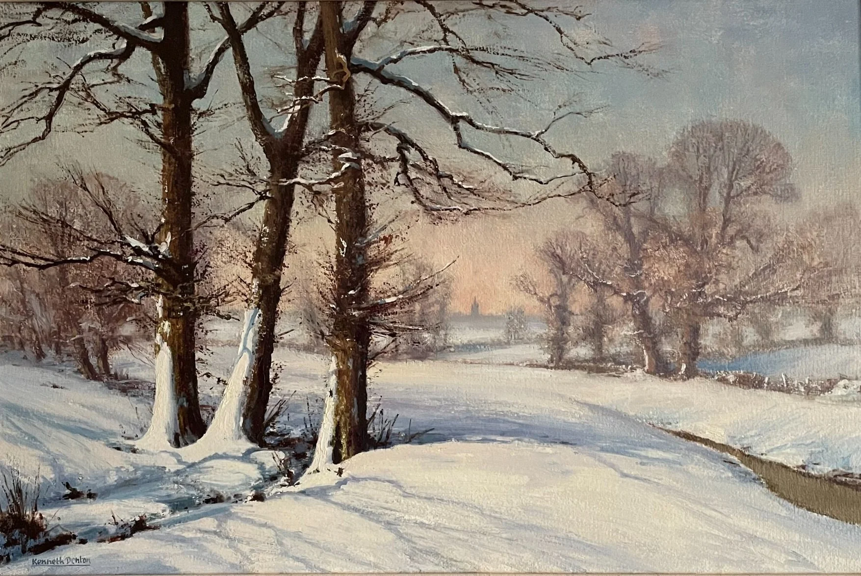 Kenneth Denton, January Morning Nr. Swaffham, Oil on board £450 ...