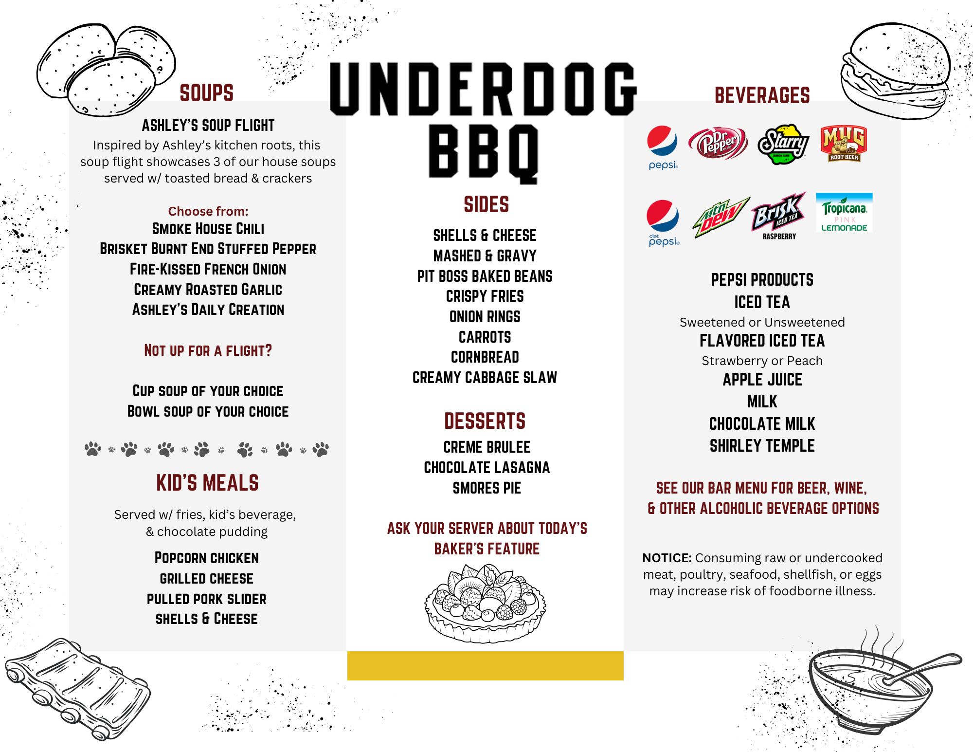 Menu — Underdog BBQ