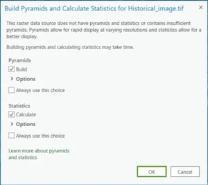 Adding Rasters to a Map Project (pyramids & statistics) — mapping 101