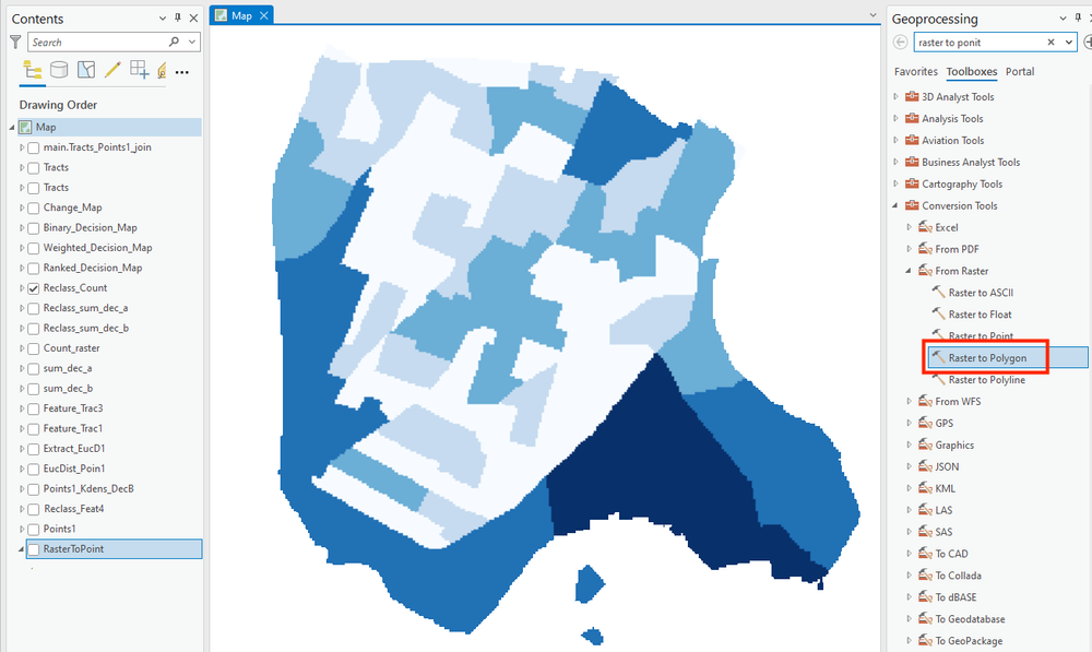 Converting Rasters to Polygon Features — mapping 101