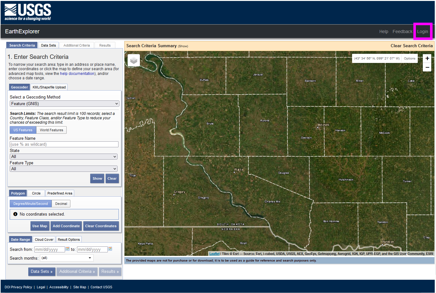 Downloading Landsat Data from the USGS EarthExplorer — mapping 101
