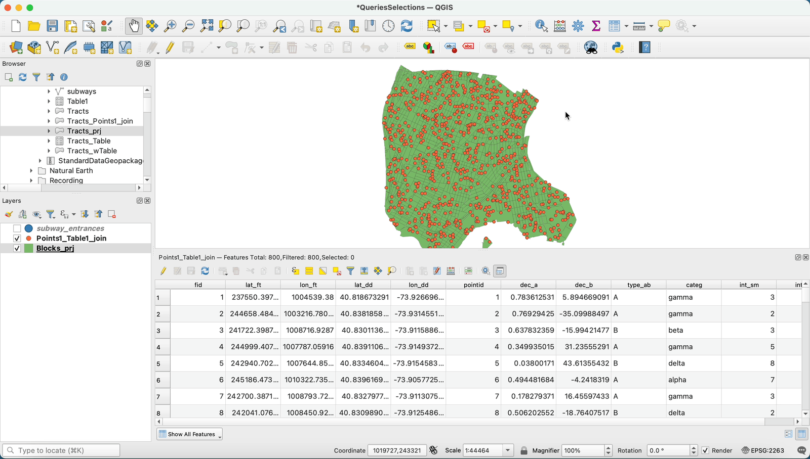Querying based on Spatial Relationships — mapping 101