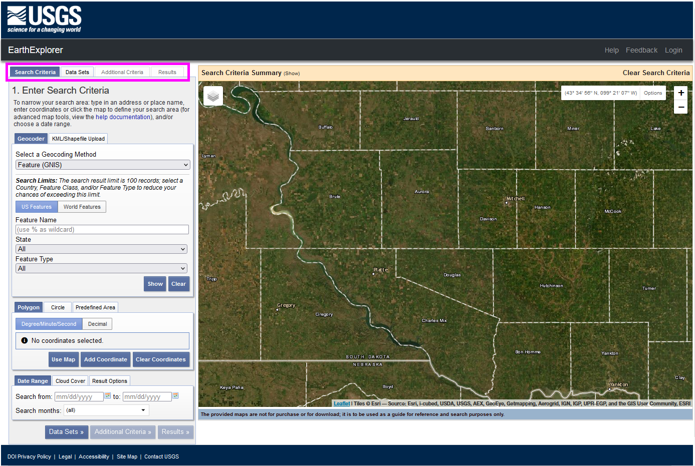 Downloading Landsat Data from the USGS EarthExplorer — mapping 101