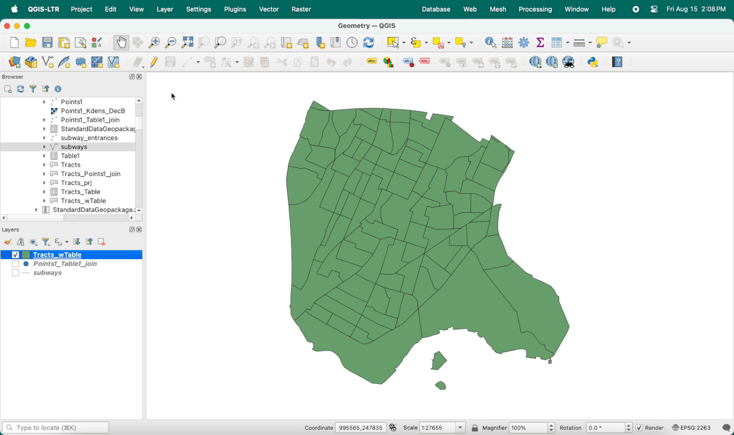 Calculating Geometry Attributes — mapping 101