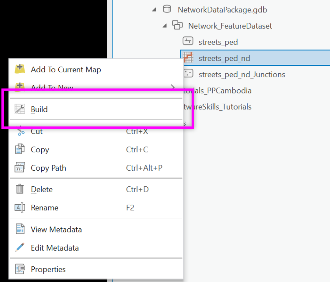 Creating & Building a simple Esri Network Dataset — mapping 101