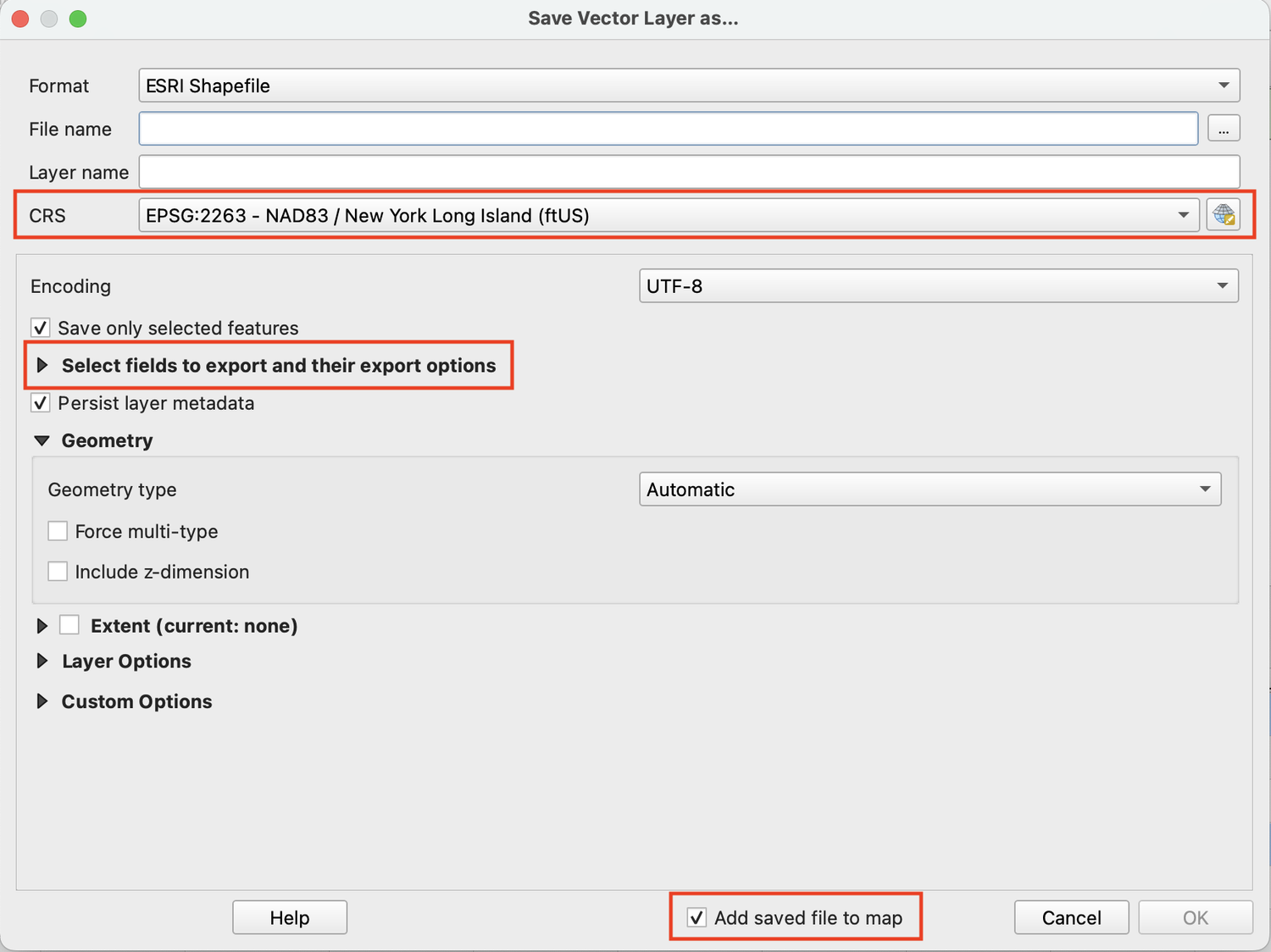 Creating a New Layer from Selected Features — mapping 101