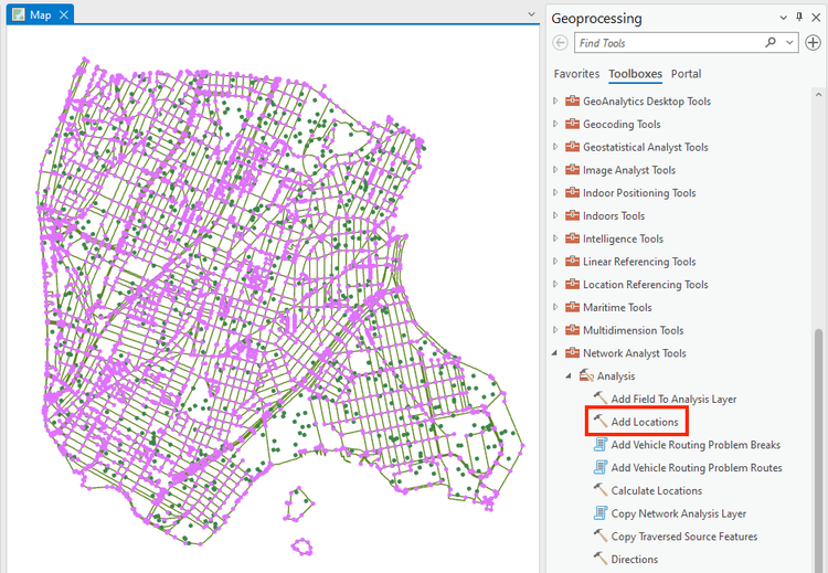 Adding Locations to a Network Analysis Layer — mapping 101