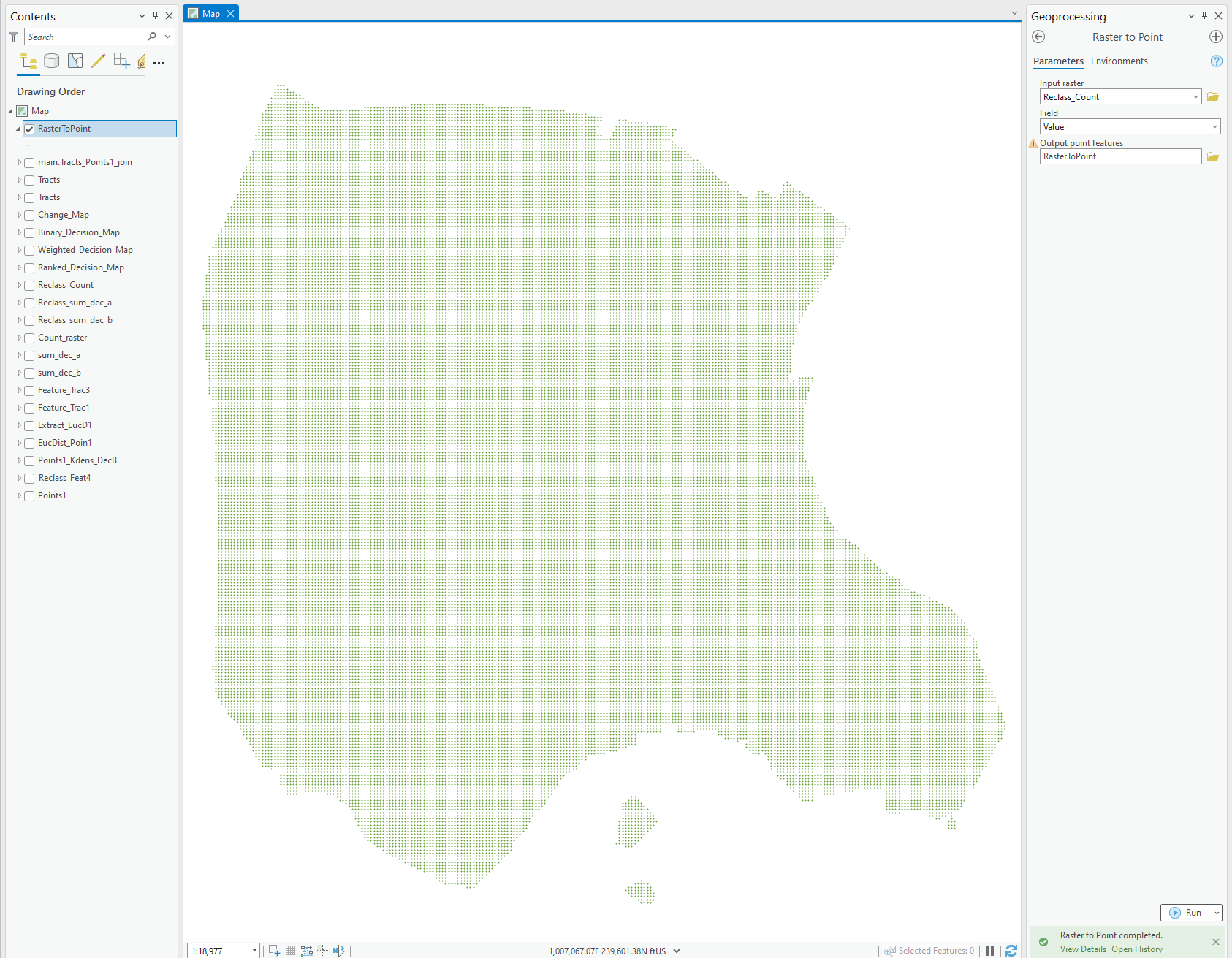Converting Rasters to Point Features — mapping 101