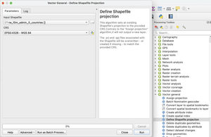Defining the Projection of a Vector Dataset — mapping 101