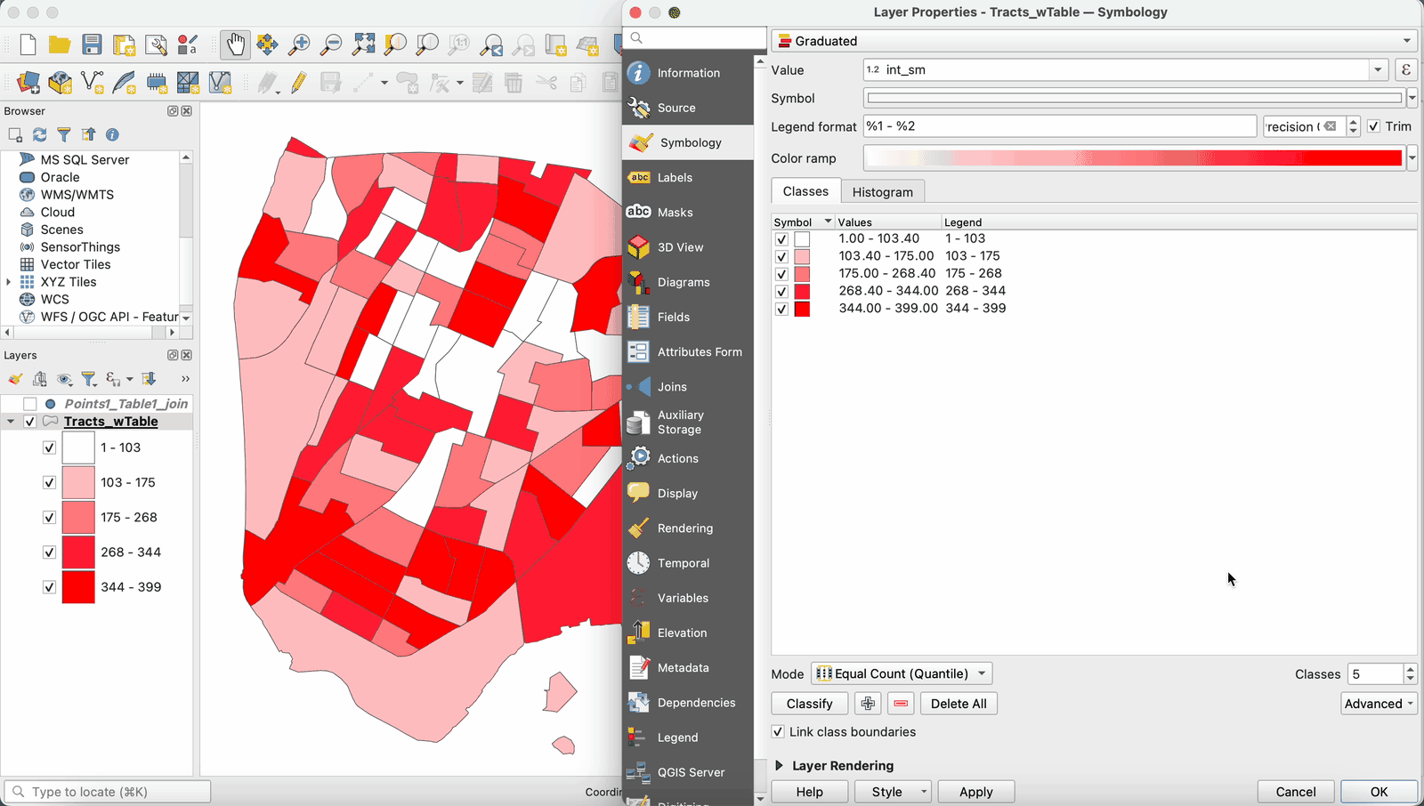 Classifying Features by Quantitative Attribute Values — mapping 101