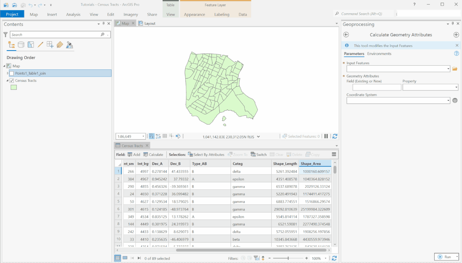 Calculating Geometry Attributes of Vector Features — mapping 101