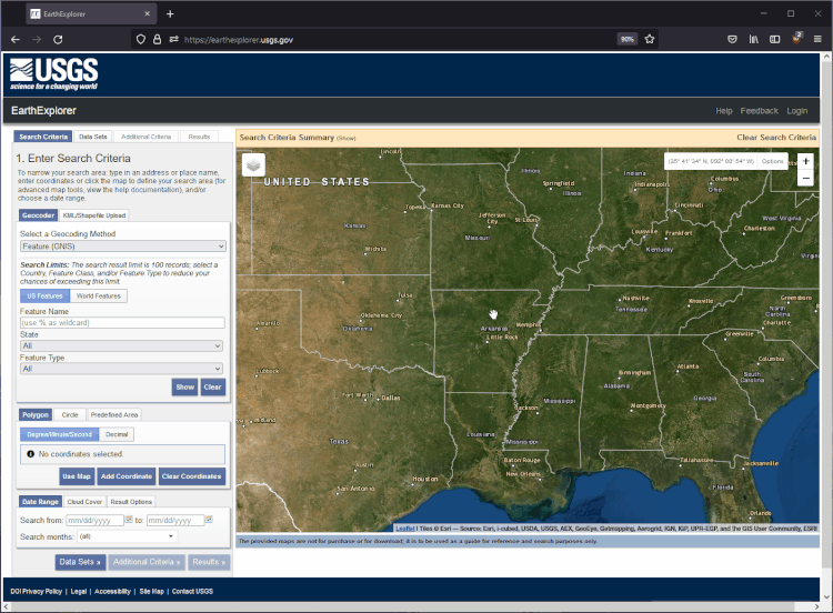 Downloading Landsat Data from the USGS EarthExplorer — mapping 101