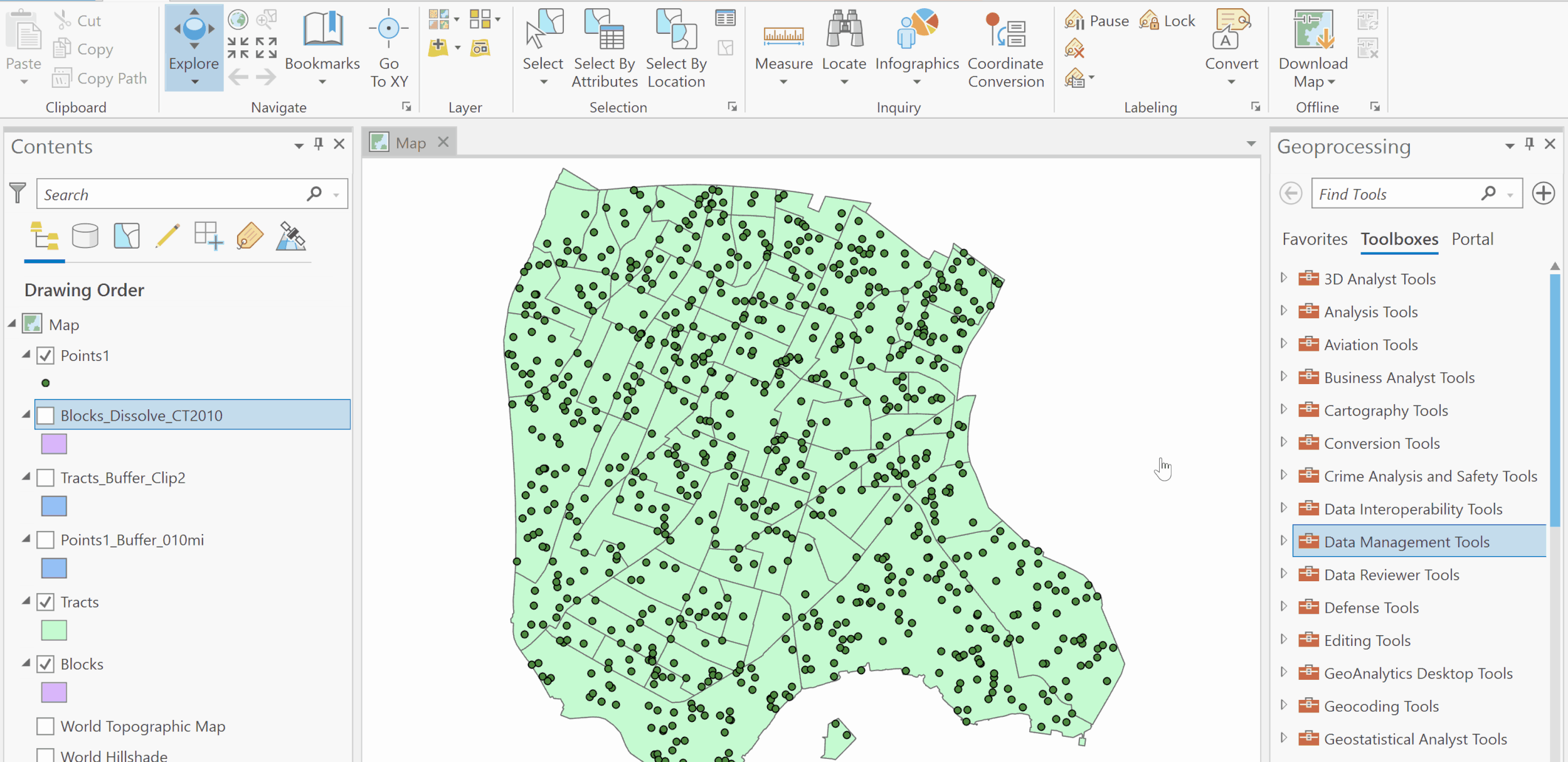 Creating Points from Polygons (Feature to Point tool) — mapping 101