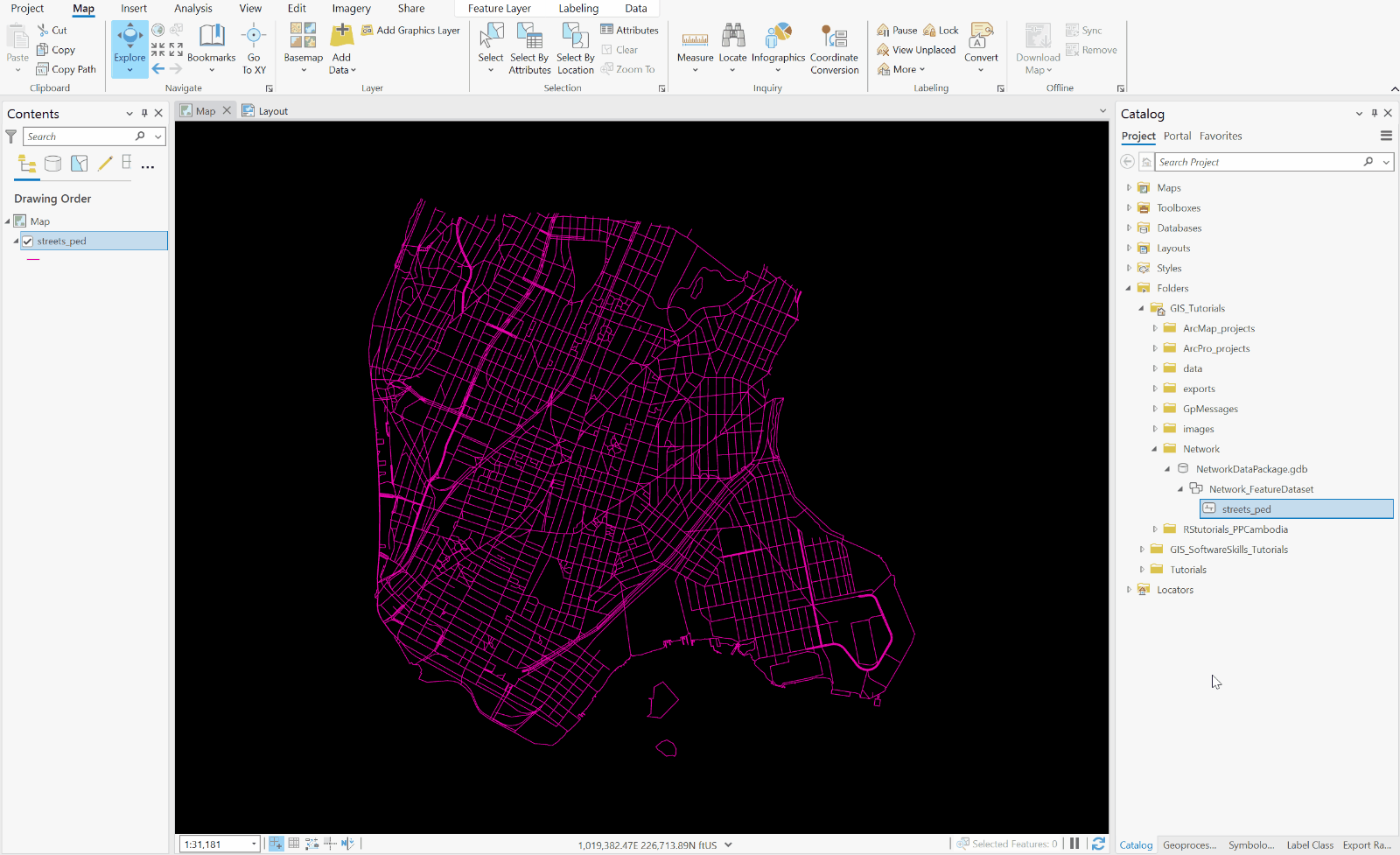 Creating & Building a simple Esri Network Dataset — mapping 101