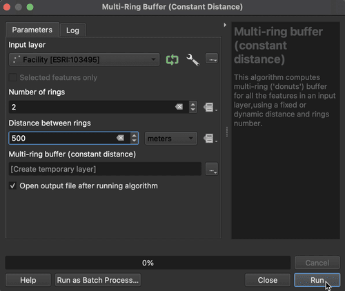 Creating Multi-Ring Buffers with a constant distance — mapping 101