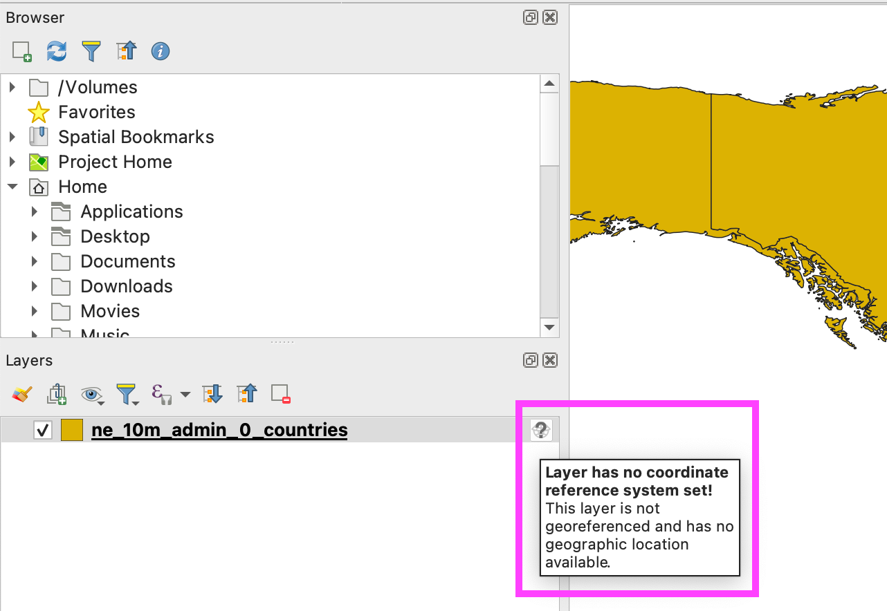 Defining the Projection of a Vector Dataset — mapping 101