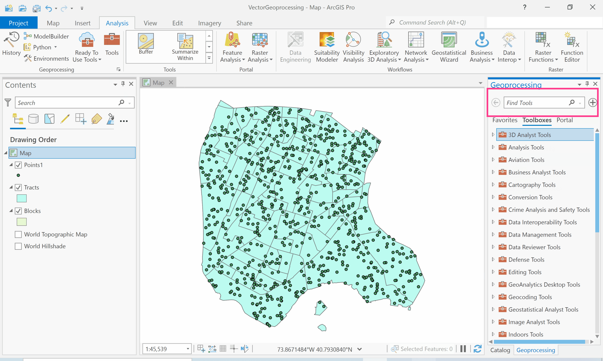 Accessing Geoprocessing Tools — mapping 101