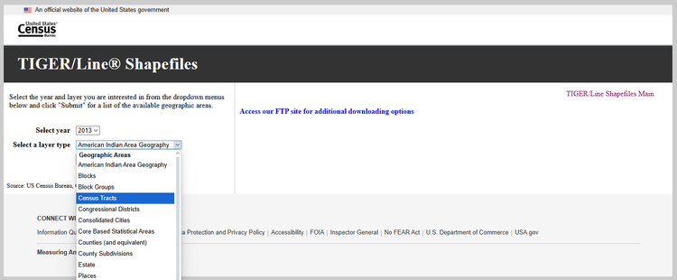 Downloading TIGER/Line Shapefiles through the web — mapping 101