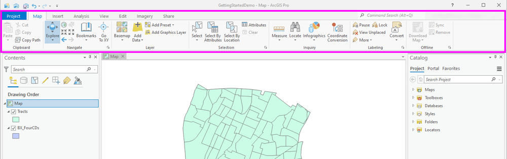 The ArcGIS Pro Interface — mapping 101