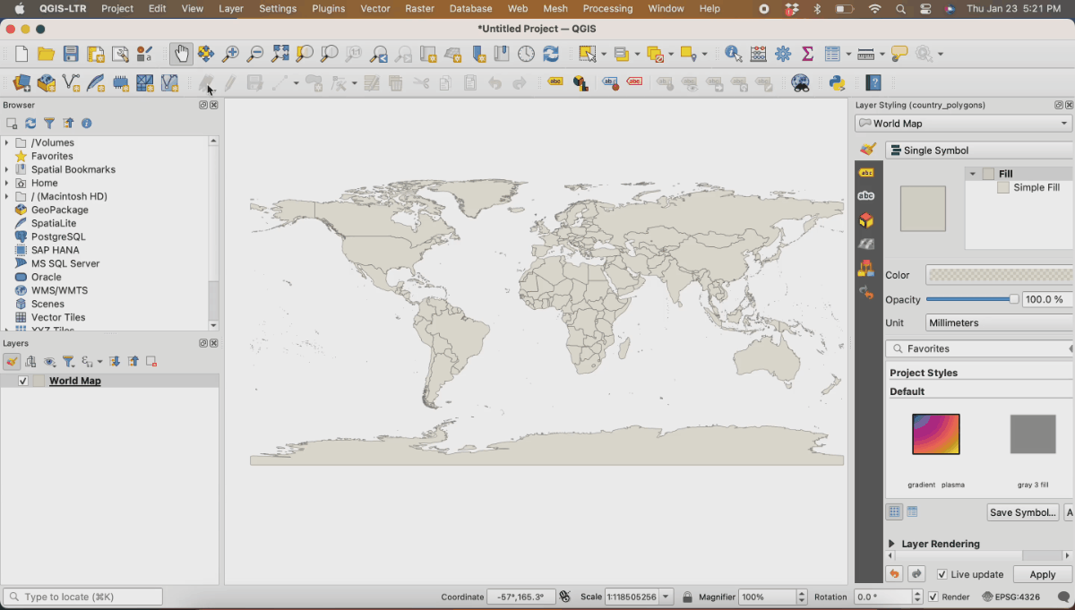 Changing the background of a Map Canvas — mapping 101