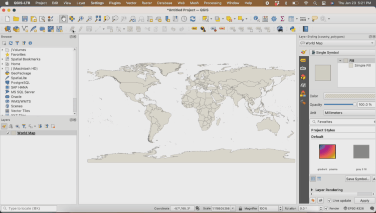 Changing the background of a Map Canvas — mapping 101