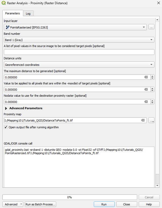 Creating Distance Rasters — mapping 101