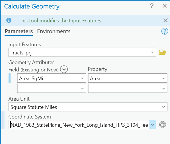 Calculating Geometry Attributes of Vector Features — mapping 101