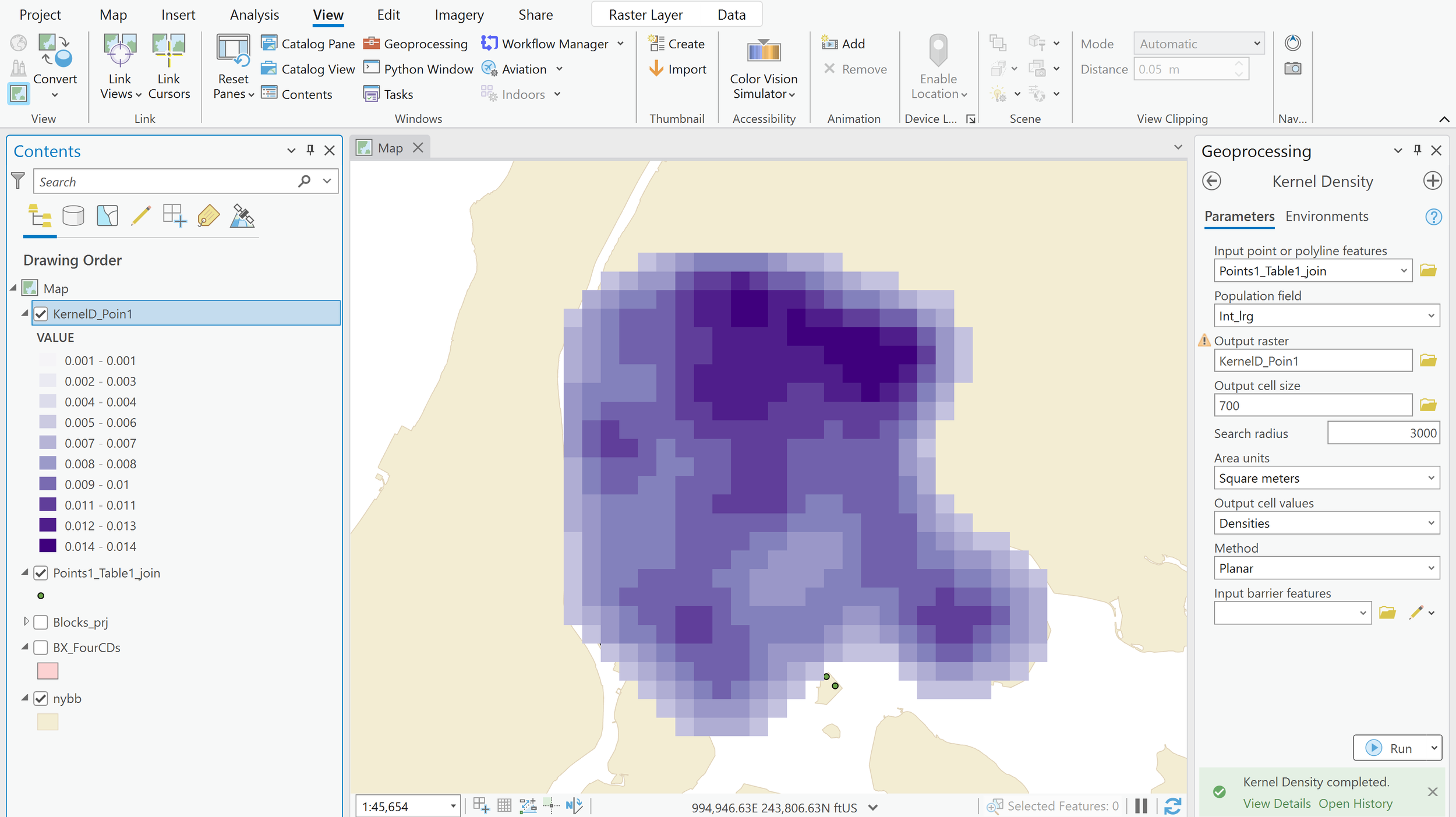 Calculating Kernel Densities — mapping 101