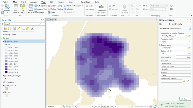 Calculating Kernel Densities — mapping 101