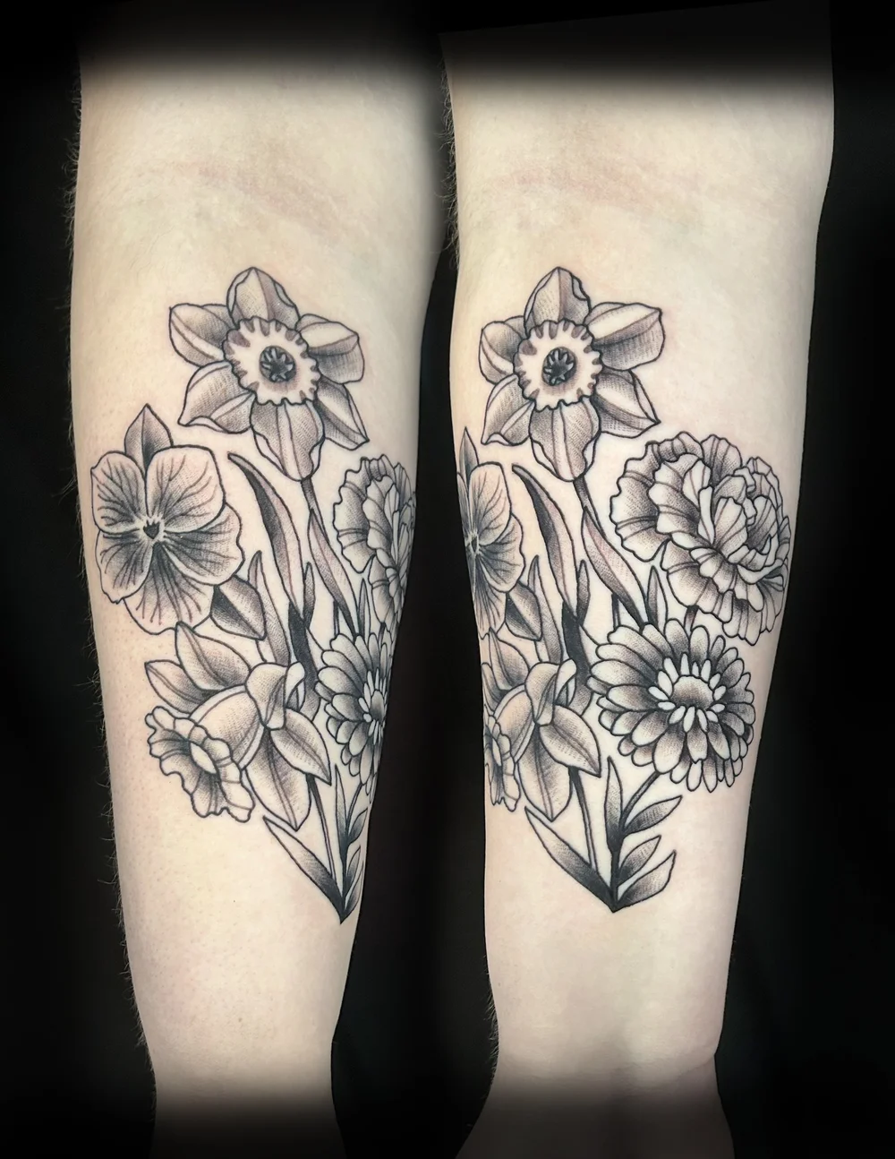 Fineline Floral Tattoo | Visions Tattoo, Piercing & Art Gallery