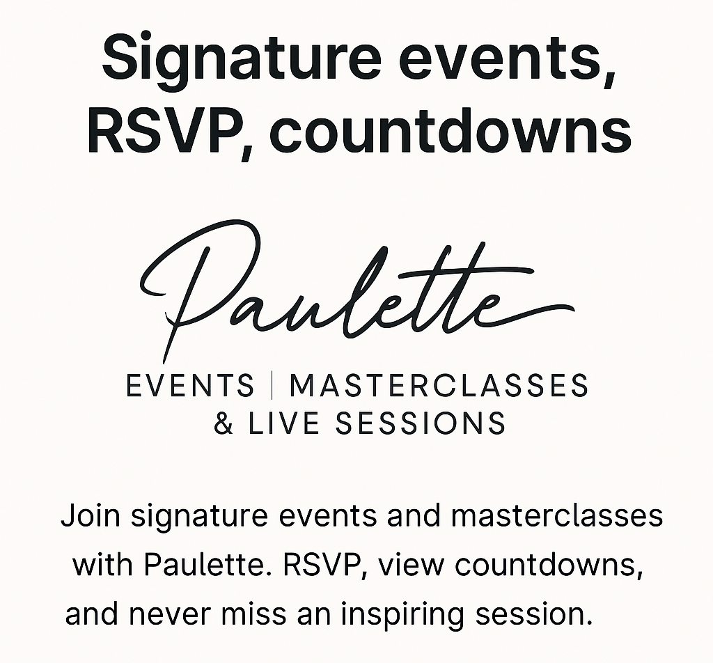 Paulette Events | Masterclasses & Live Sessions — Sterling Business ...